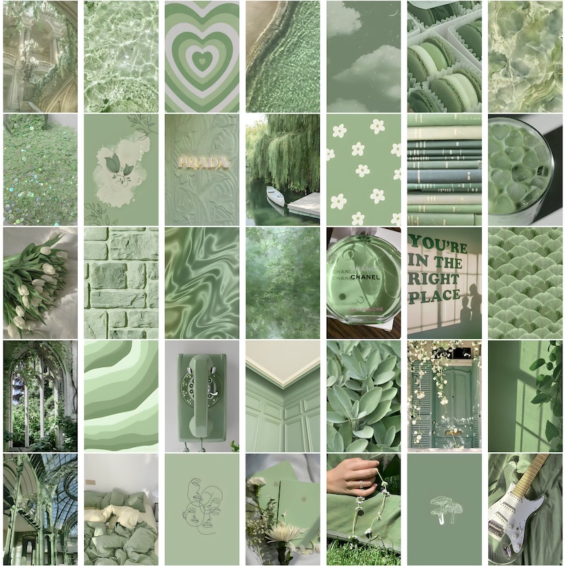 Aesthetic Green Collage Set - Etsy