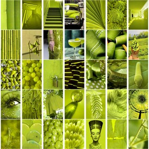 150 PCS | Chartreuse Aesthetic Photo Wall Collage Set | Both Landscape ...
