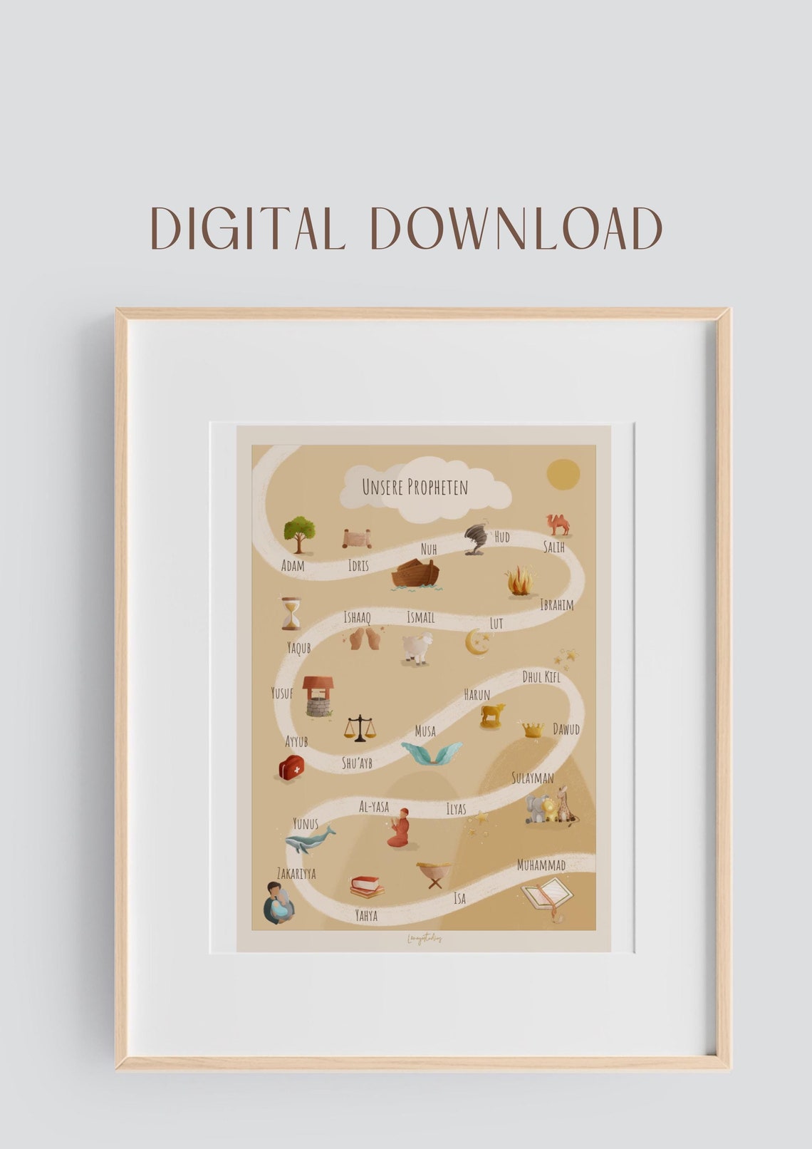 Prophet Poster A4 DIGITAL DOWNLOAD | Islamic Wall Decoration for the ...