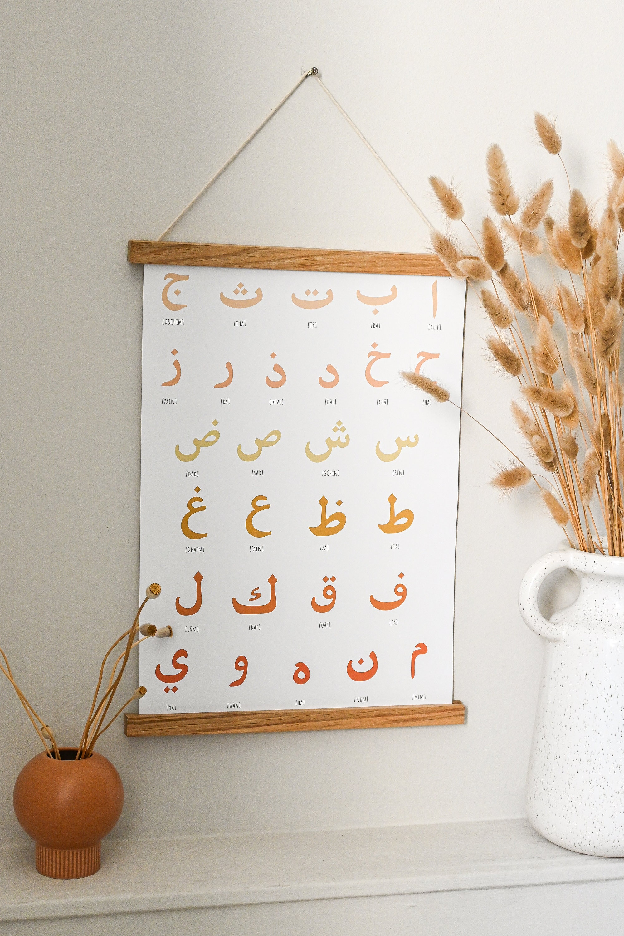 Arabic Alphabet Poster A3 RED Alif Ba Islamic Posters Learning Poster ...