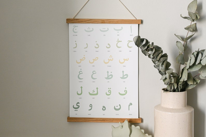 Arabic Alphabet Poster A3 GREEN Alif Ba Islamic Posters - Etsy