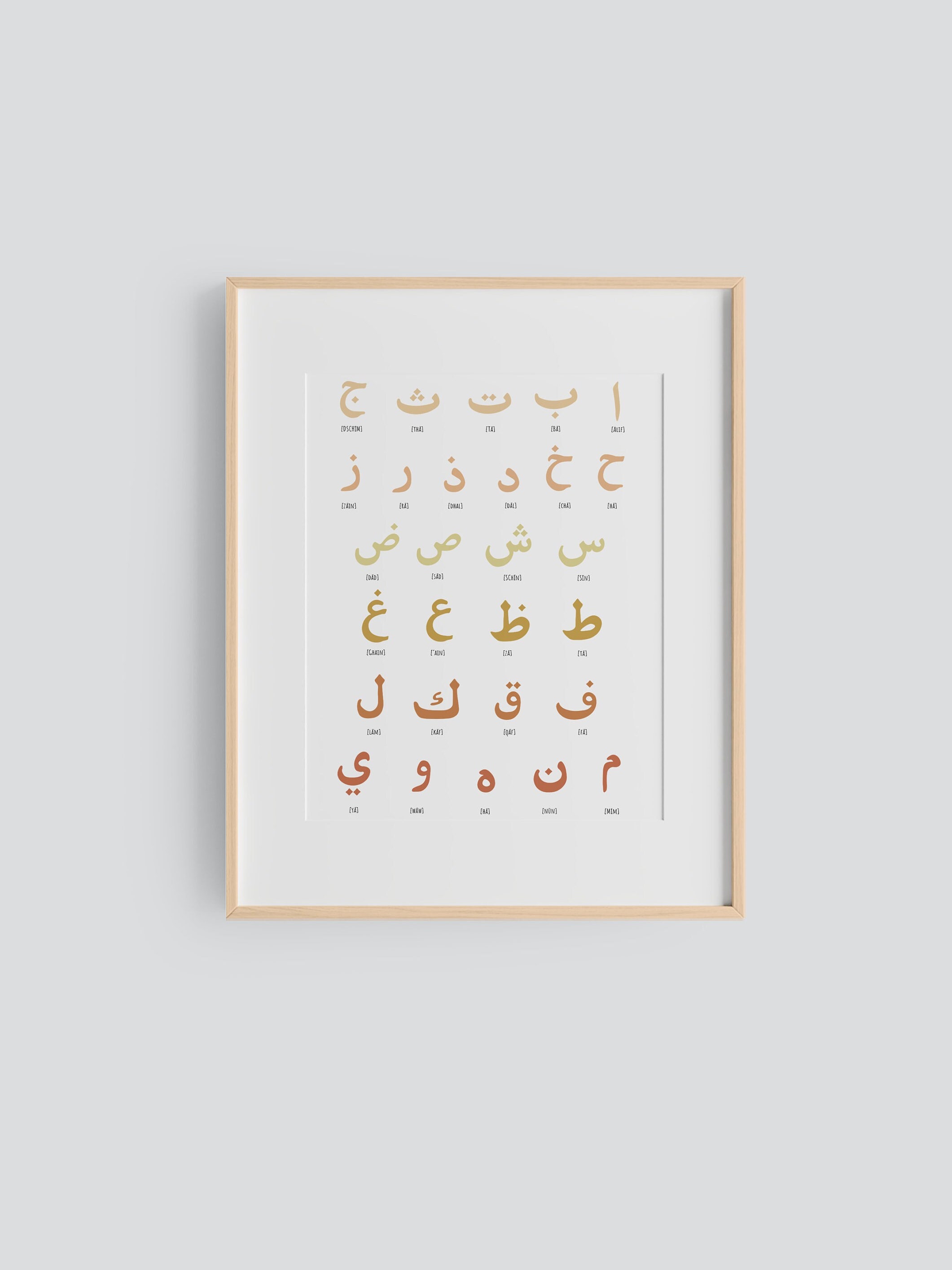 Arabic Alphabet Poster A3 RED Alif Ba Islamic Posters Learning Poster ...