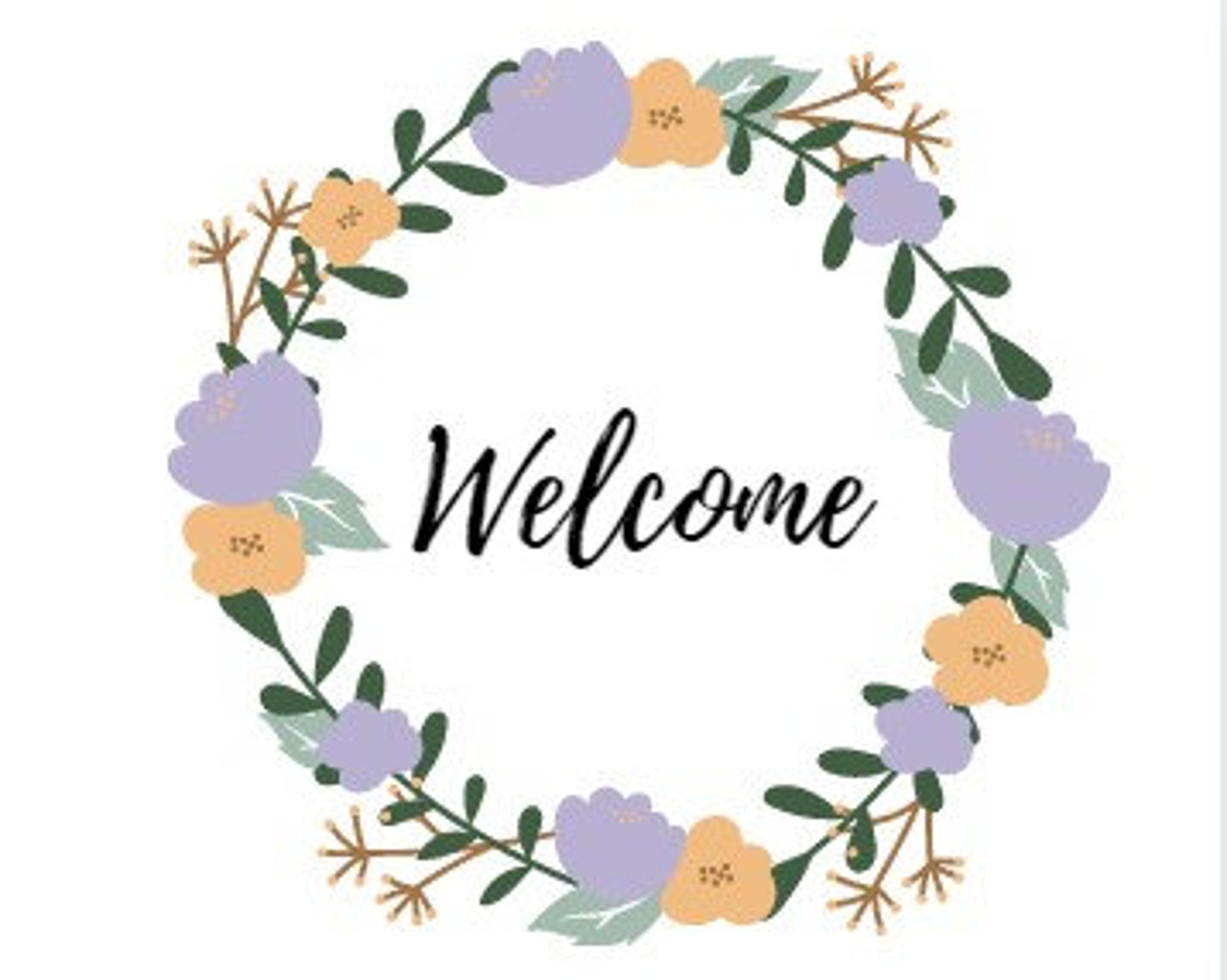 Welcome Wreath Print Etsy Welcome Wreath Print Etsy