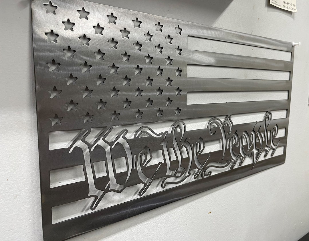 We the People American Flag | Brushed Steel | Custom US Flag | Gifts ...