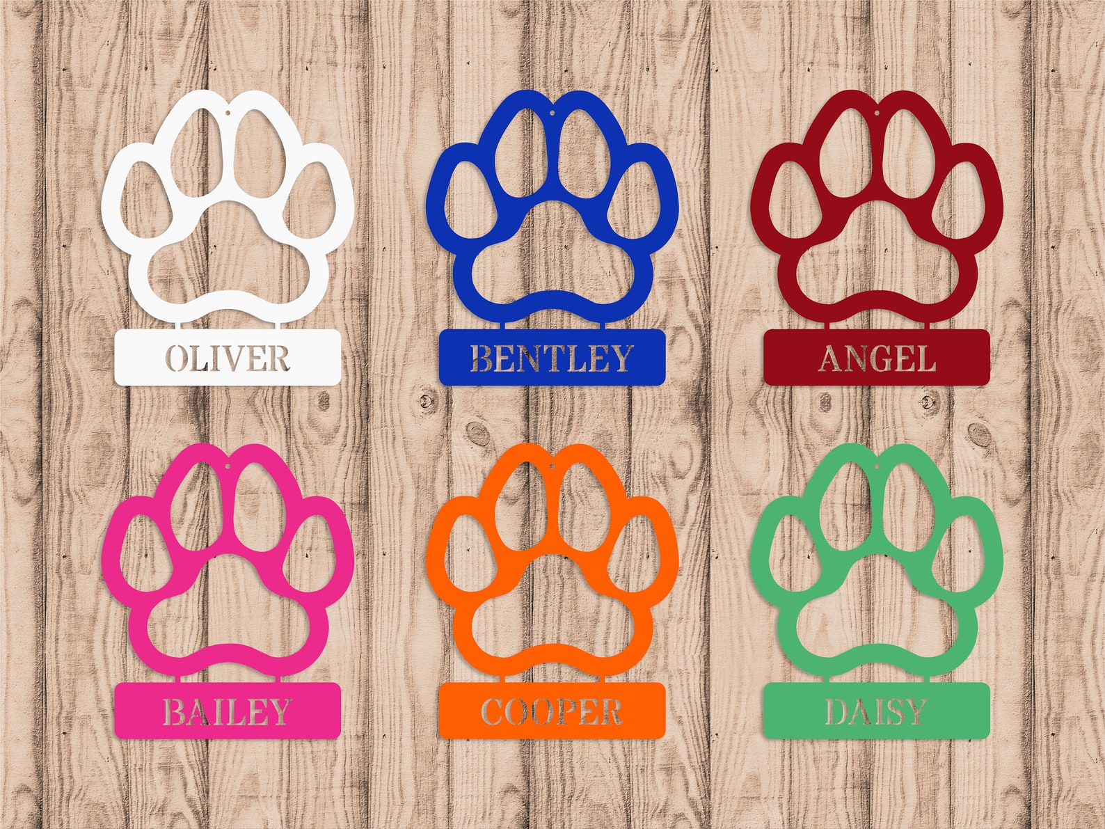 Paw Print Sign With Name, Paw Print Name Plate, Custom Dog Sign - Etsy