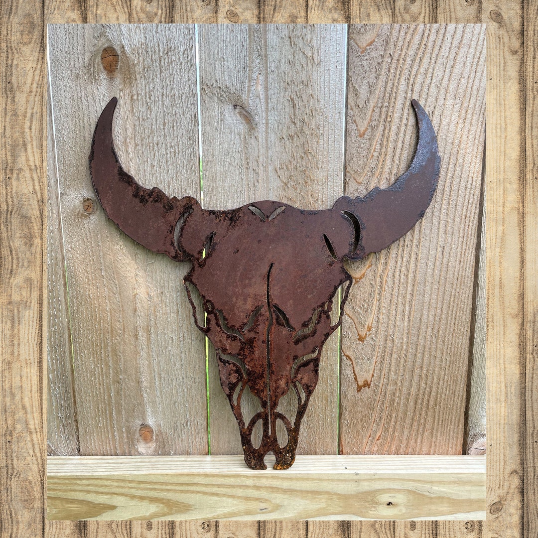 Rustic Bull Skull Sign | Rustic Décor | Western Sign | Cow Skull ...