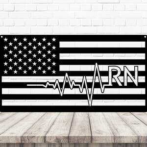 RN American Flag | Brushed Steel | Custom American Flag, Nurse Gift - Etsy