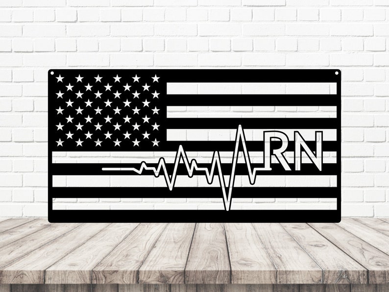 RN American Flag Brushed Steel Custom American Flag Nurse - Etsy