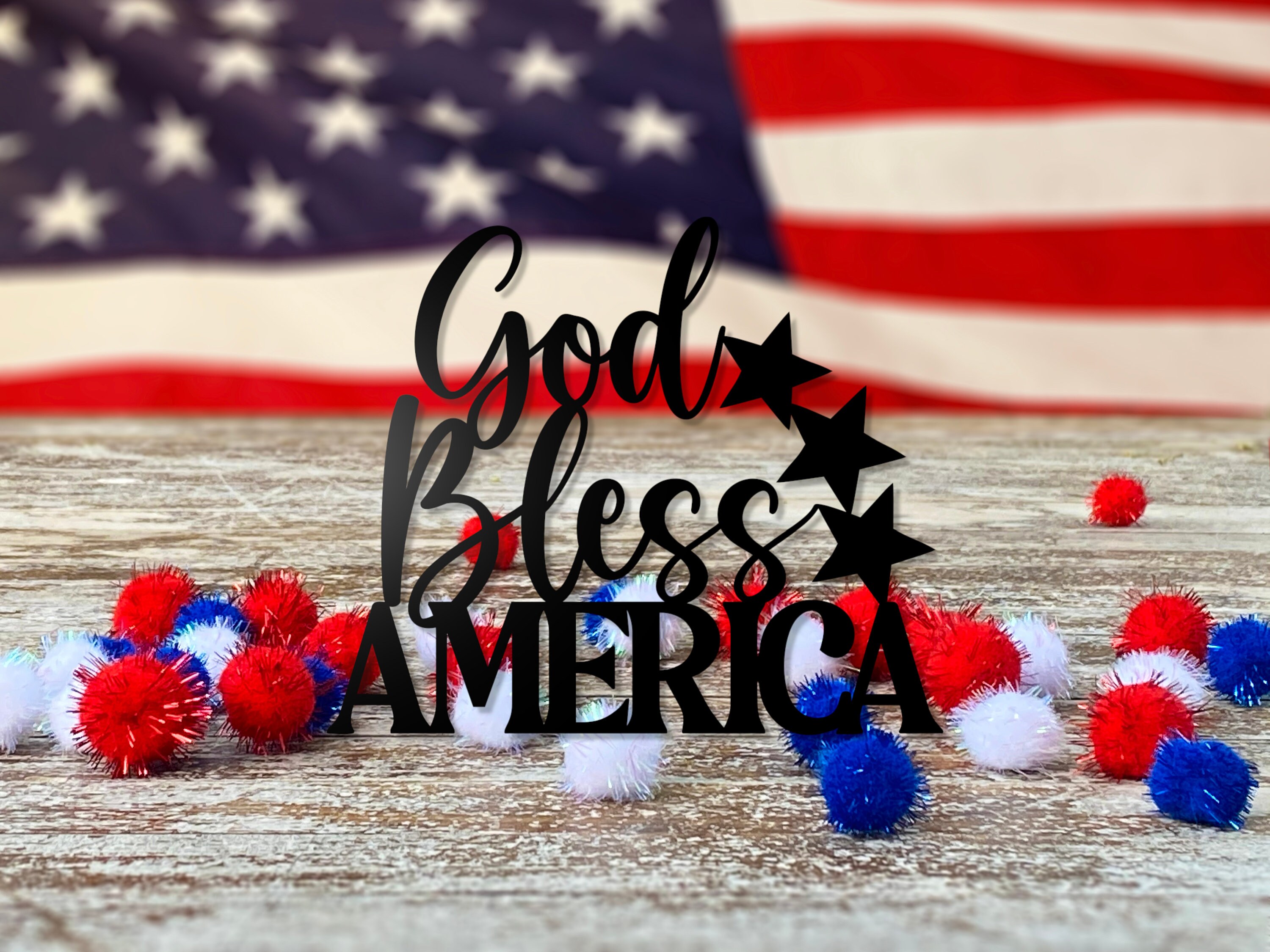 God Bless America Sign Independence Day Patriotic Decor - Etsy