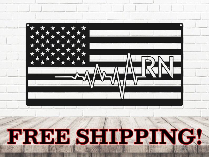 RN American Flag Brushed Steel Custom American Flag Nurse - Etsy