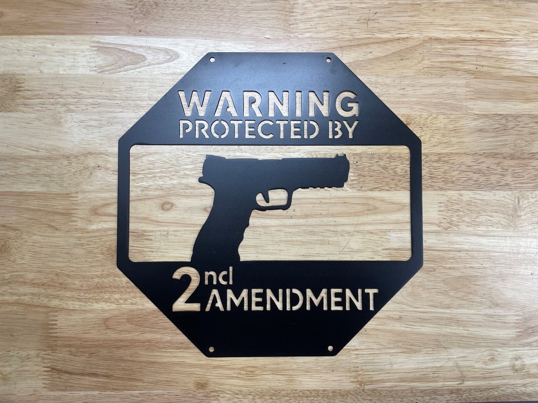 Protected by 2A Pistol Sign | Warning Sign | 2nd Amendment - Etsy