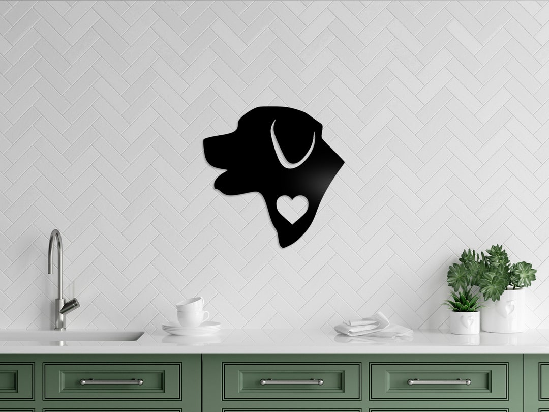 Dog Heart Sign, Dog Silhouette With Heart, Custom Metal Sign - Etsy