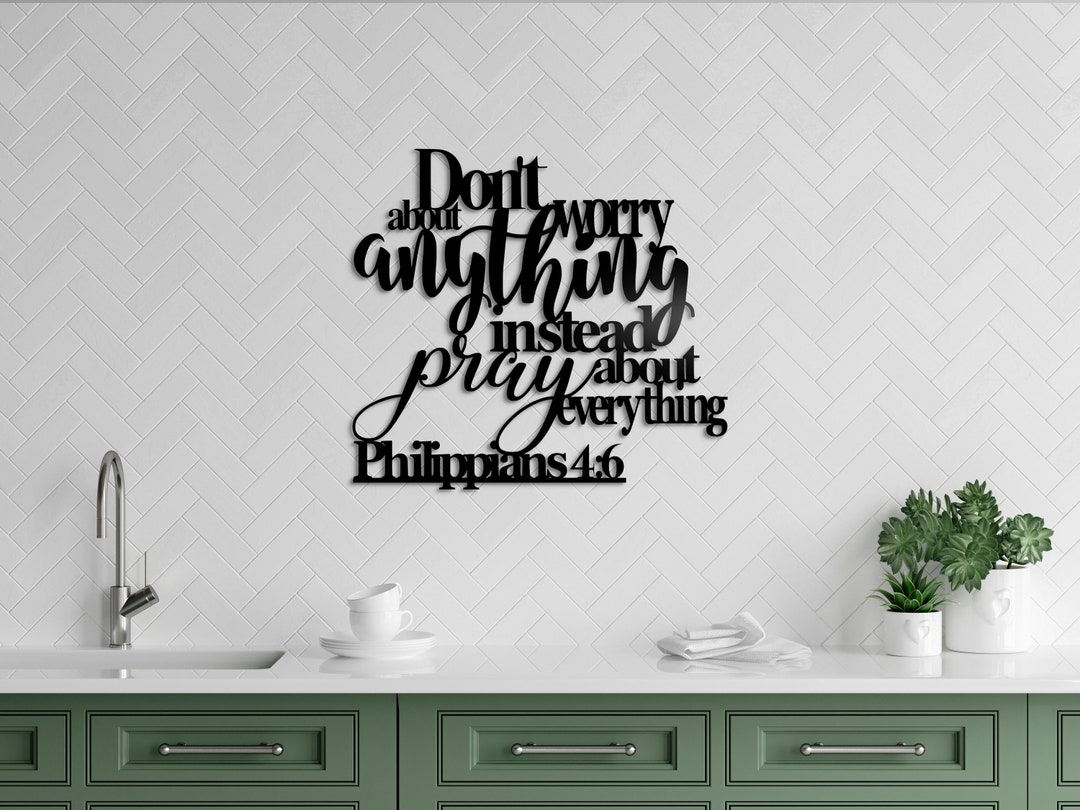 Philippians 4:6 Metal Bible Verse, Christian Home Decor | Bible Verse ...
