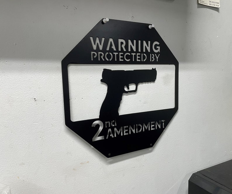 Protected by 2A Pistol Sign Warning Sign 2nd Amendment - Etsy
