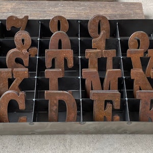 Thin 2.5” Rustic Metal Letters and Numbers, A-Z, 0-9, &, Rusted, Small ...