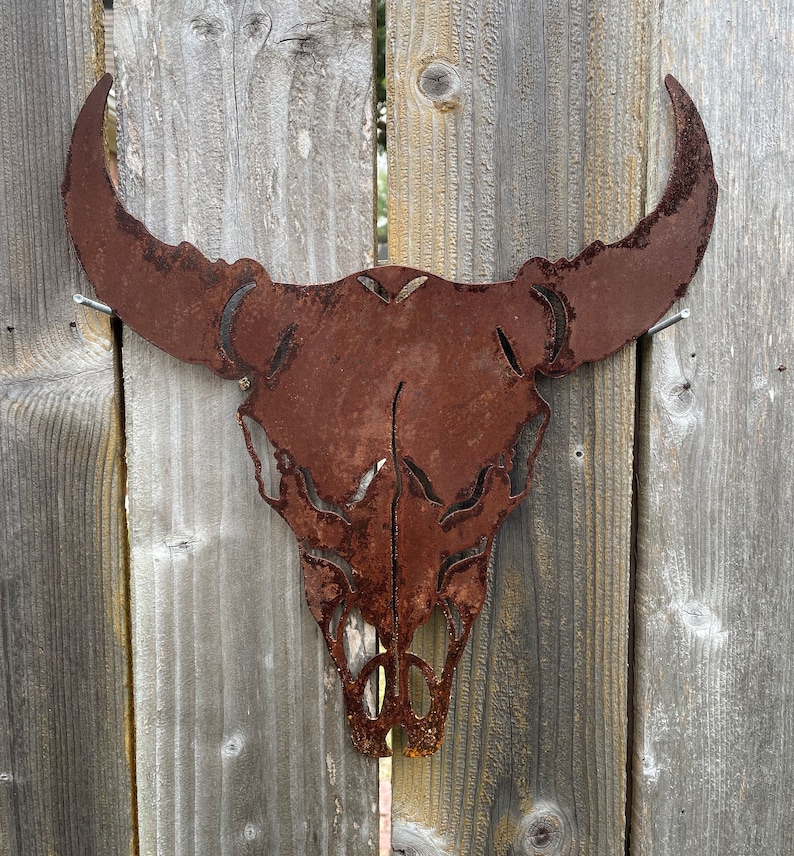 Rustic Bull Skull Sign | Rustic Décor | Western Sign | Cow Skull ...