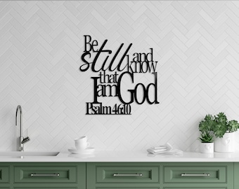 Metal Scripture Wall Art, Psalm 46:10, Bible Verse, Christian Home ...