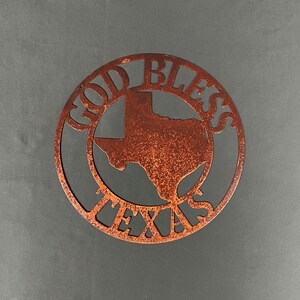 God Bless Texas Sign, Rustic Metal | Custom Texas Sign | Metal Door ...