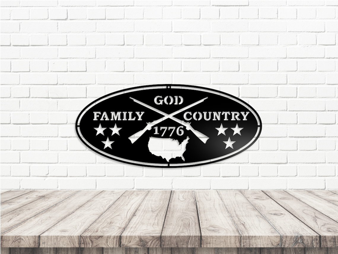 God Family Country Sign | God & Guns Sign, Custom Garage Sign ...