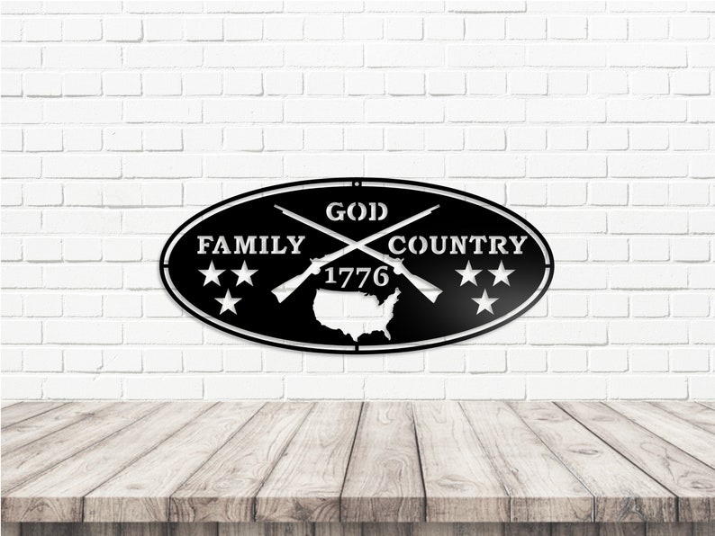 God Family Country Sign God & Guns Sign Custom Garage Sign - Etsy