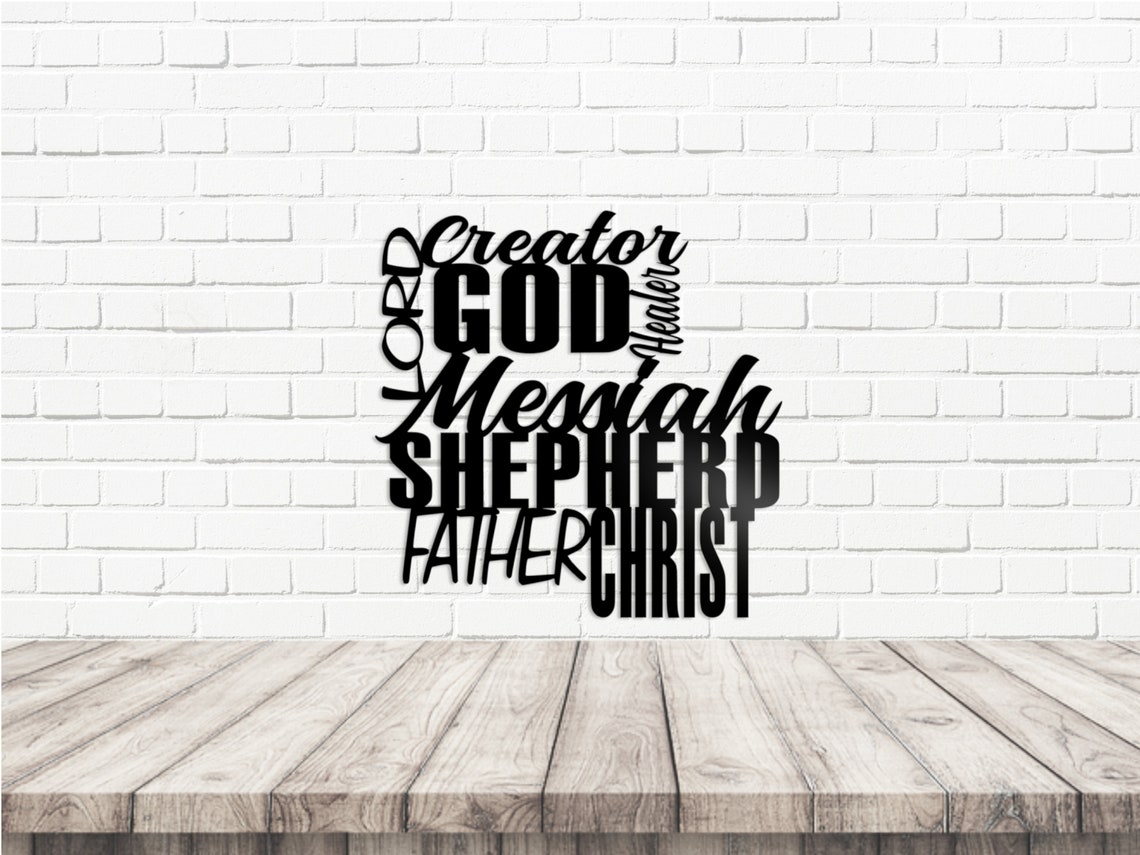 Names of God Sign God Word Cloud Christian Home Decor - Etsy