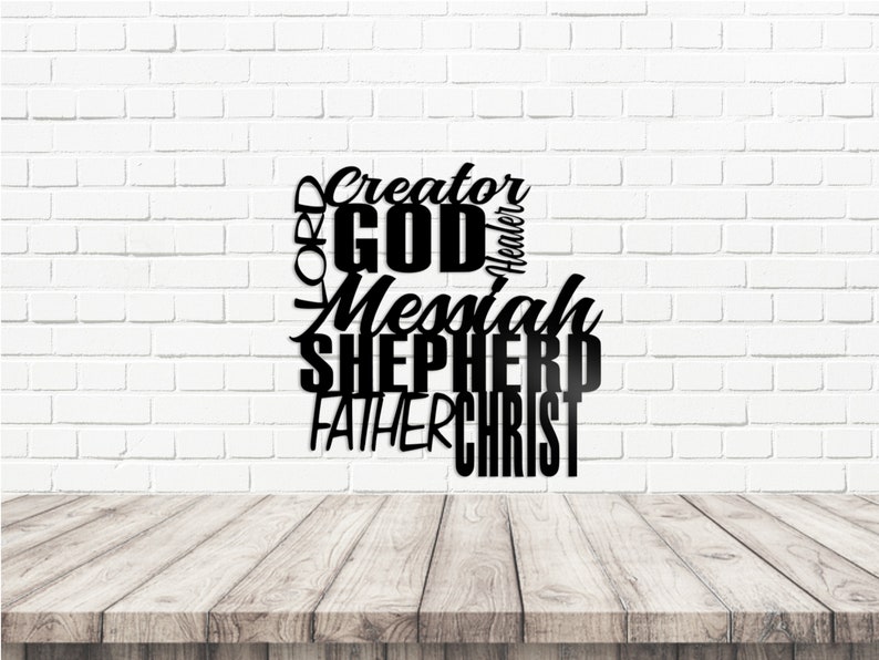 Names of God Sign God Word Cloud Christian Home Decor - Etsy