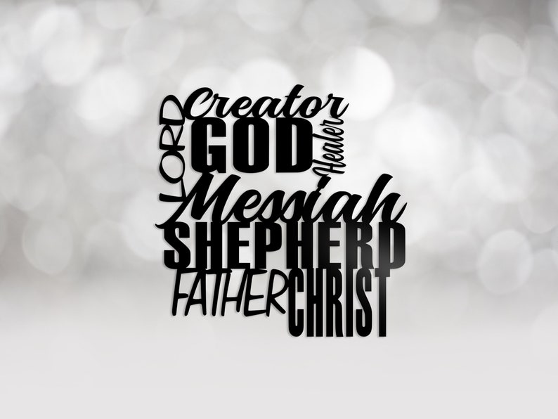 Names of God Sign God Word Cloud Christian Home Decor - Etsy