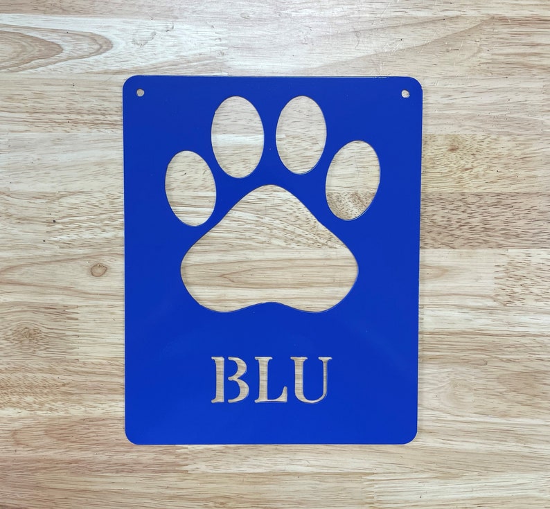 Paw Print Sign With Name Paw Print Name Plate Custom Dog - Etsy