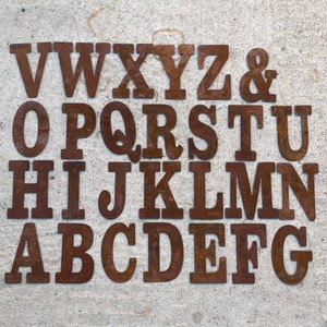 Thin 2.5” Rustic Metal Letters and Numbers, A-Z, 0-9, &, Rusted, Small ...