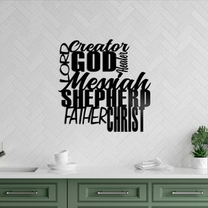 Names of God Sign God Word Cloud Christian Home Decor - Etsy