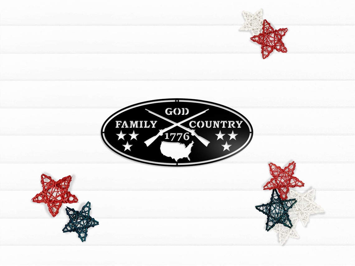 God Family Country Sign God & Guns Sign Custom Garage Sign - Etsy