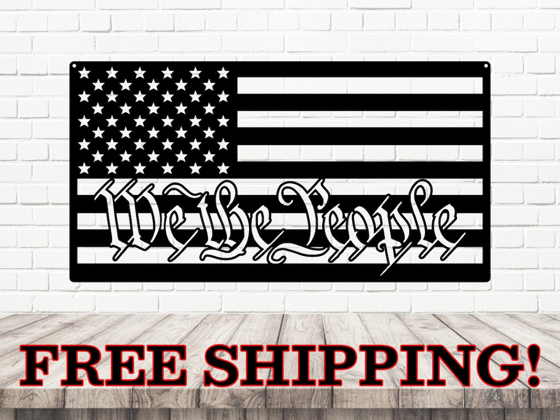 We the People American Flag Brushed Steel Custom US Flag - Etsy