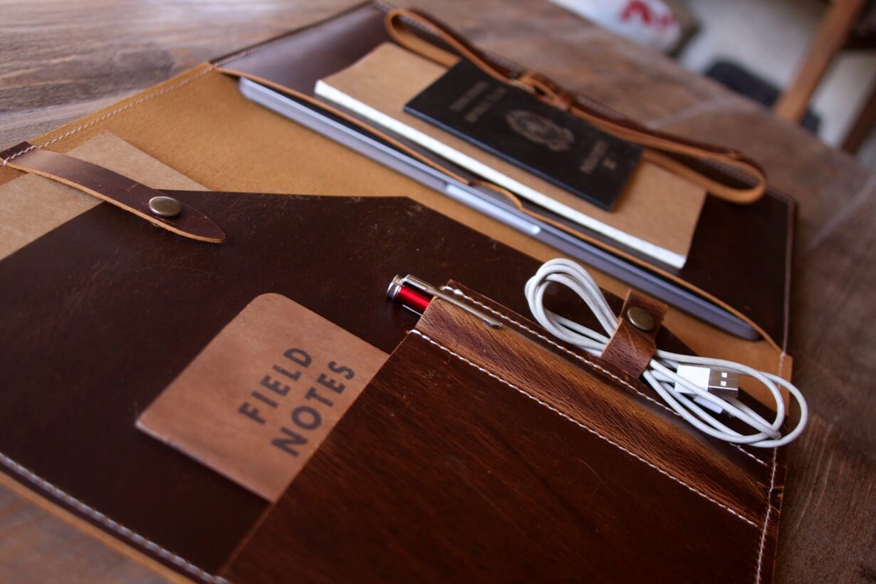 Custom Leather MacBook Pro Case: Personalized Laptop Air Sleeve 13 14 ...