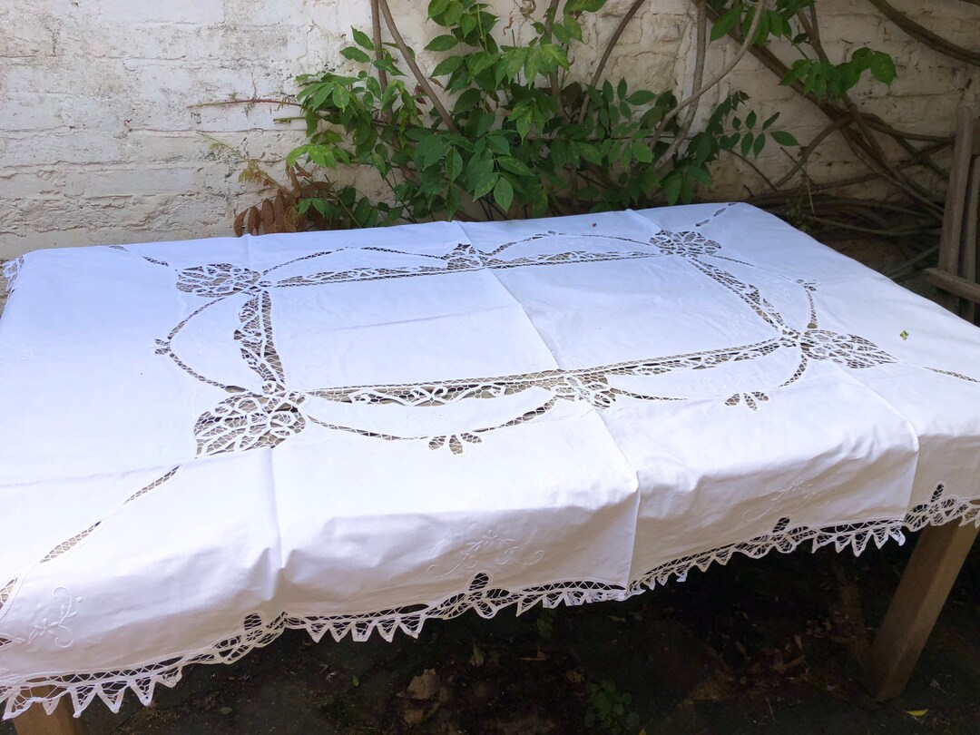 Vintage Battenburg Lace Handmade Embroidery Cotton Wedding Tea Party ...