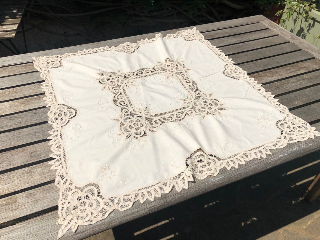 Vintage Battenburg Lace Handmade Embroidery Cotton Wedding Tea Party ...