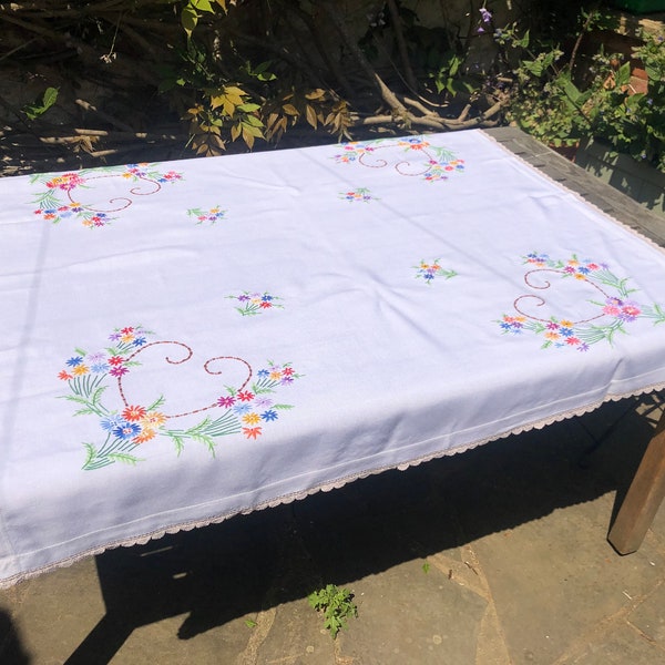 Embroidered Tablecloth - Etsy