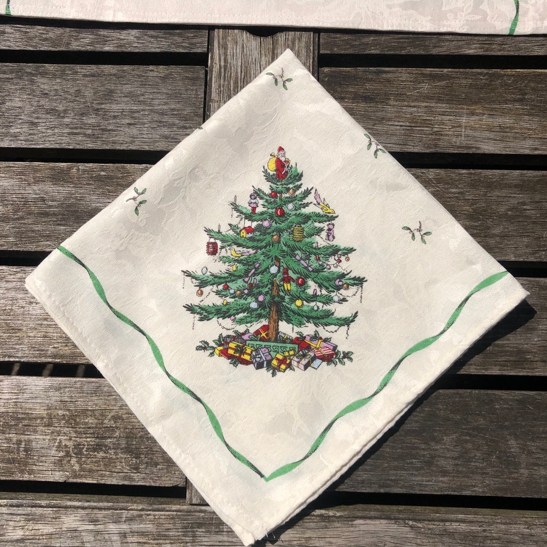 Vintage Spode Christmas Tree Print Napkins Individual Piece - Etsy