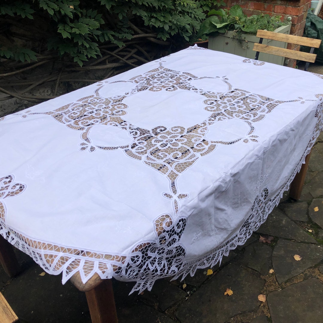 Vintage Battenburg Lace Handmade Embroidery Cotton Wedding Tea Party ...