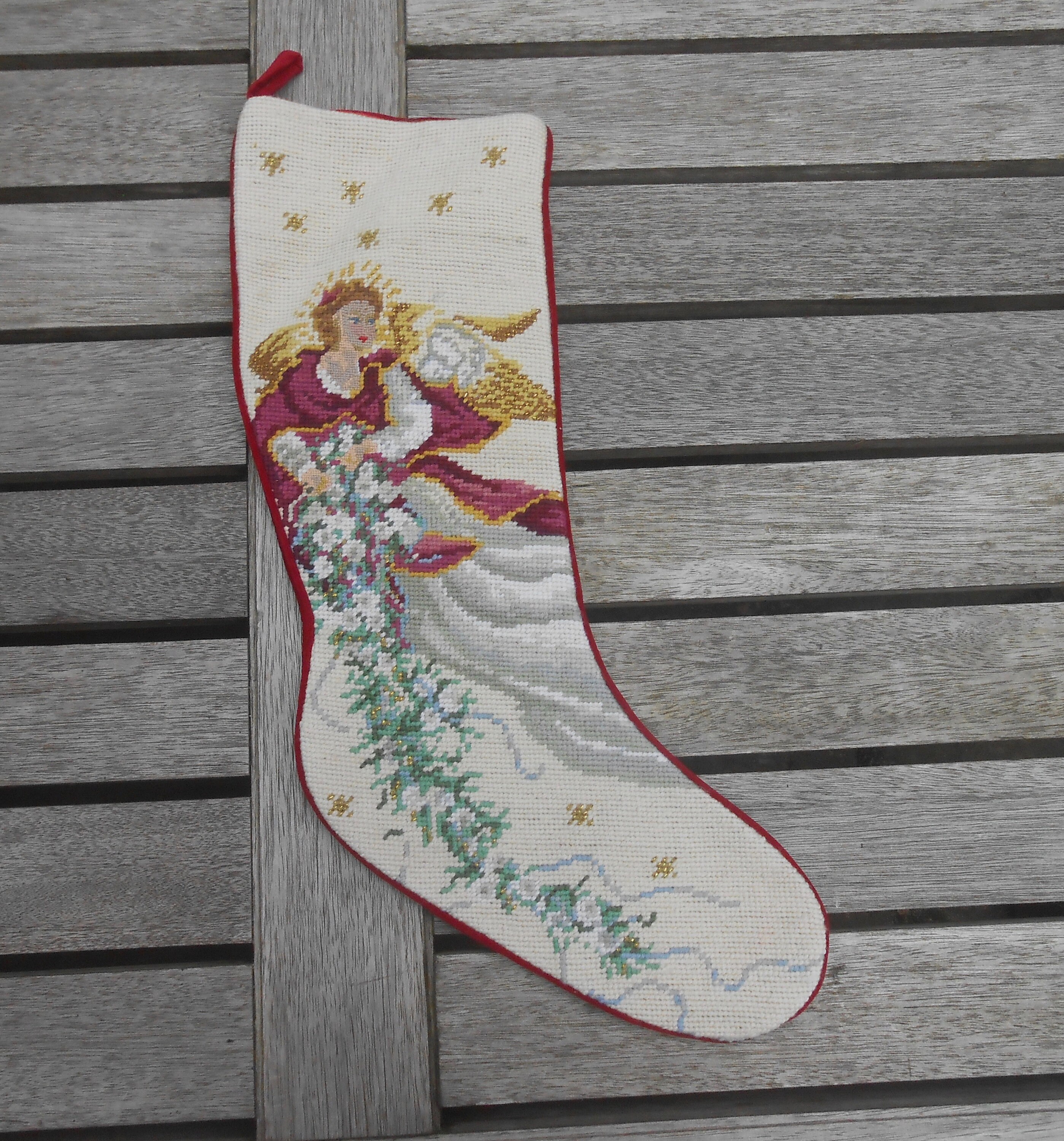 Vintage Christmas Wool Needlepoint Stocking Holiday Stocking - Etsy
