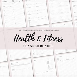 15+ Health Fitness Planner Bundle HP Classic Inserts Printable Weight ...