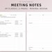 Meeting Notes Printable HP Classic Inserts, Meeting Minutes Template ...