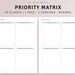Priority Matrix Printable Template HP Classic Inserts, Decision Matrix ...