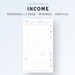 Personal, Income Tracker Printable Inserts, Monthly Income Planner ...