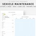 Car Maintenance Sheet A4/letter Size Printable Auto Mileage Log Journal ...
