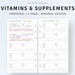 Personal, Vitamin and Supplement Tracker Printable Medication Log Sheet ...