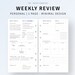 Week in Review Printable Personal Inserts, Weekly Reflection Journal ...