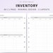 Inventory Tracker Printable A6 Planner Inserts, Inventory Management ...