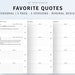 Personal, Favorite Quotes Template Printable Positive Mindset Quotes ...