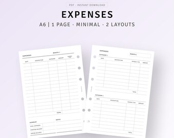 Personal Expense Tracker Printable Monthly Daily Expenses | Etsy