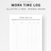 Work Time Log Sheet Printable A4/letter Size Planner, Employee Time ...